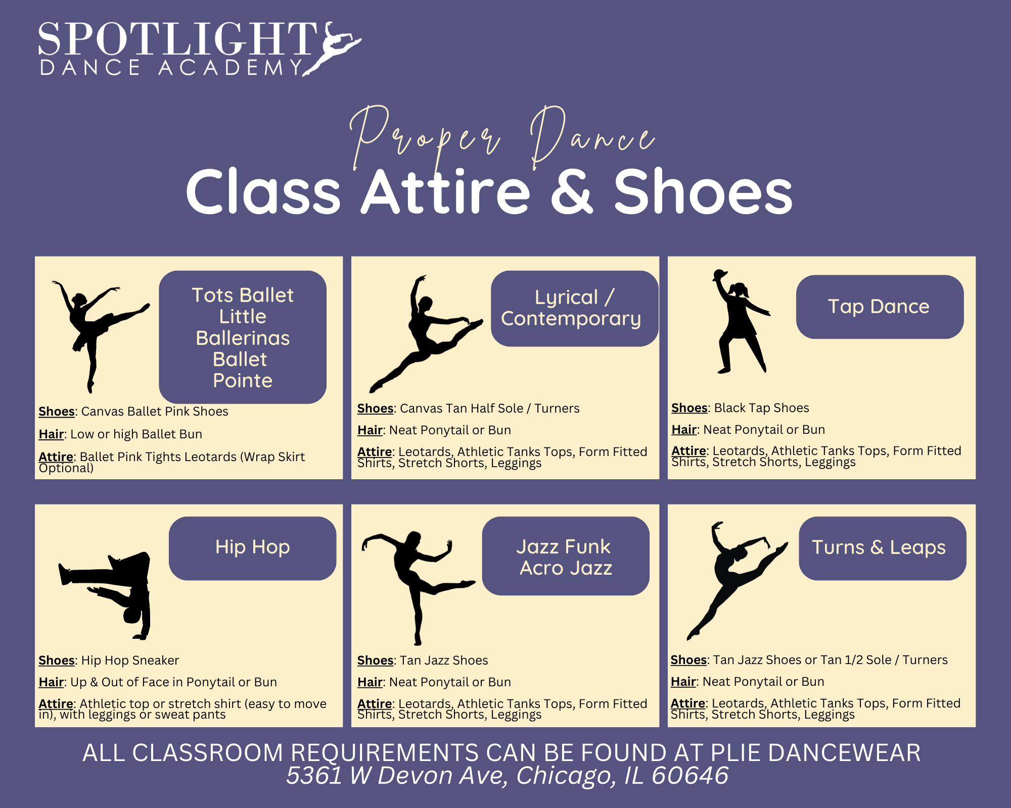 Class/Attire — Spotlight Dance Academy of Chicago
