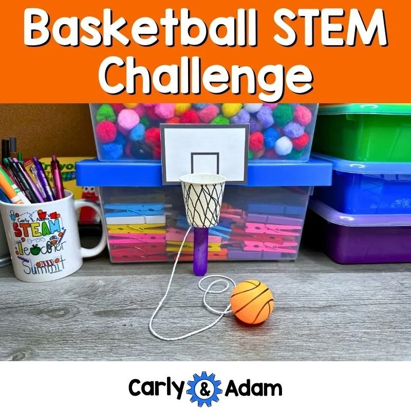March Madness Basketball Hoop and Ball Game STEM Challenge for Kids ...