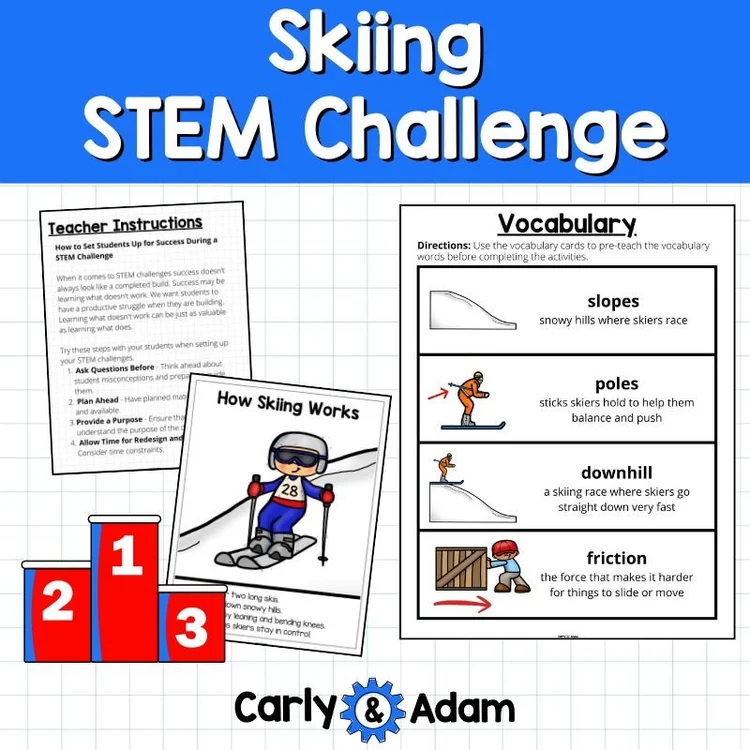 Downhill Skiing Winter Games STEM Challenge for Kids — Carly and Adam