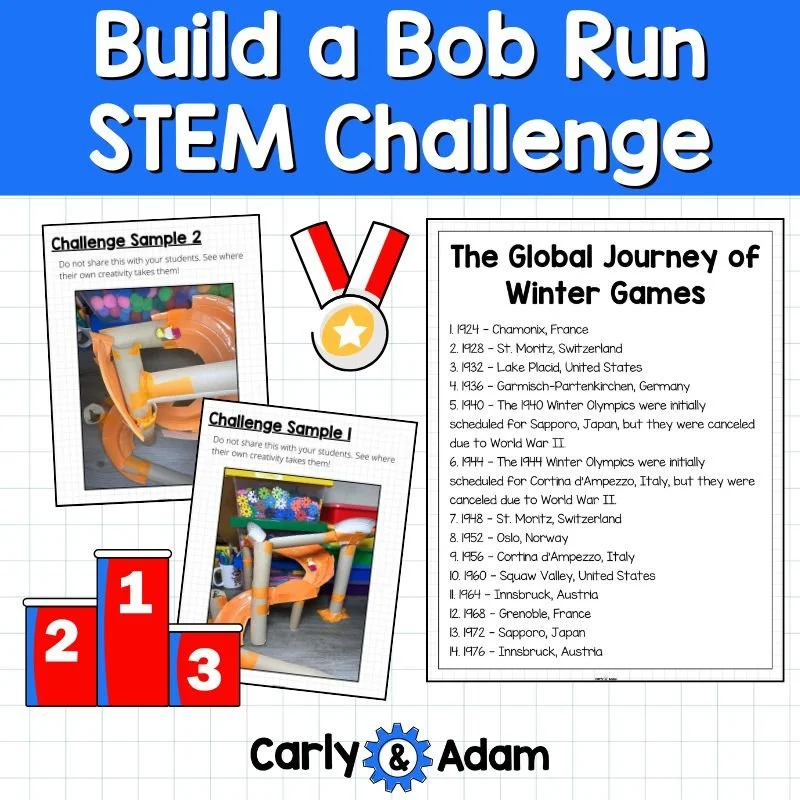 Bob Run Design STEM Challenge (K–2): Winter Olympics Engineering in ...