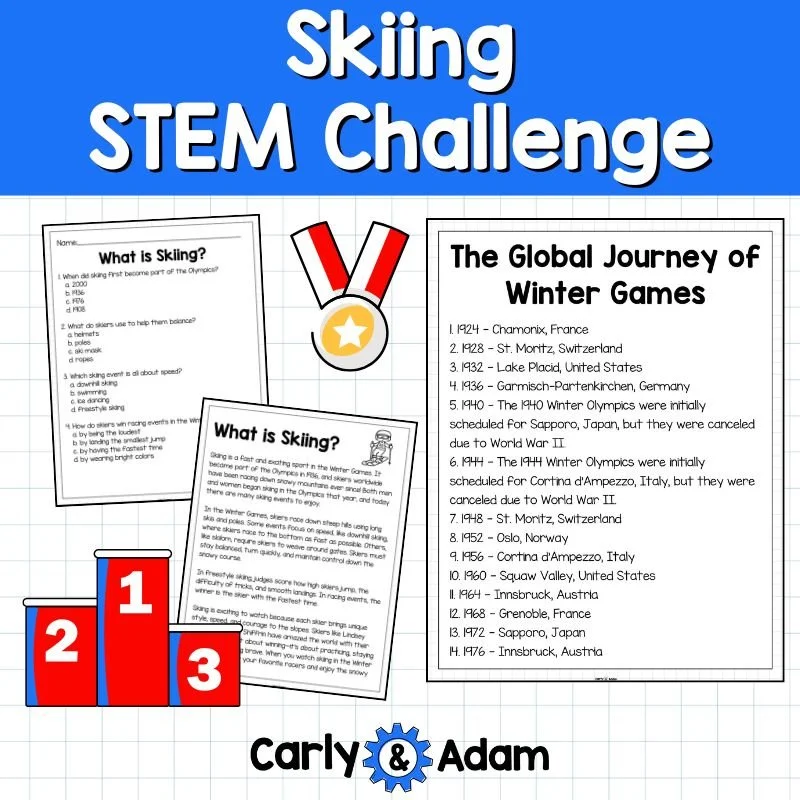 Downhill Skiing Winter Games STEM Challenge for Kids — Carly and Adam