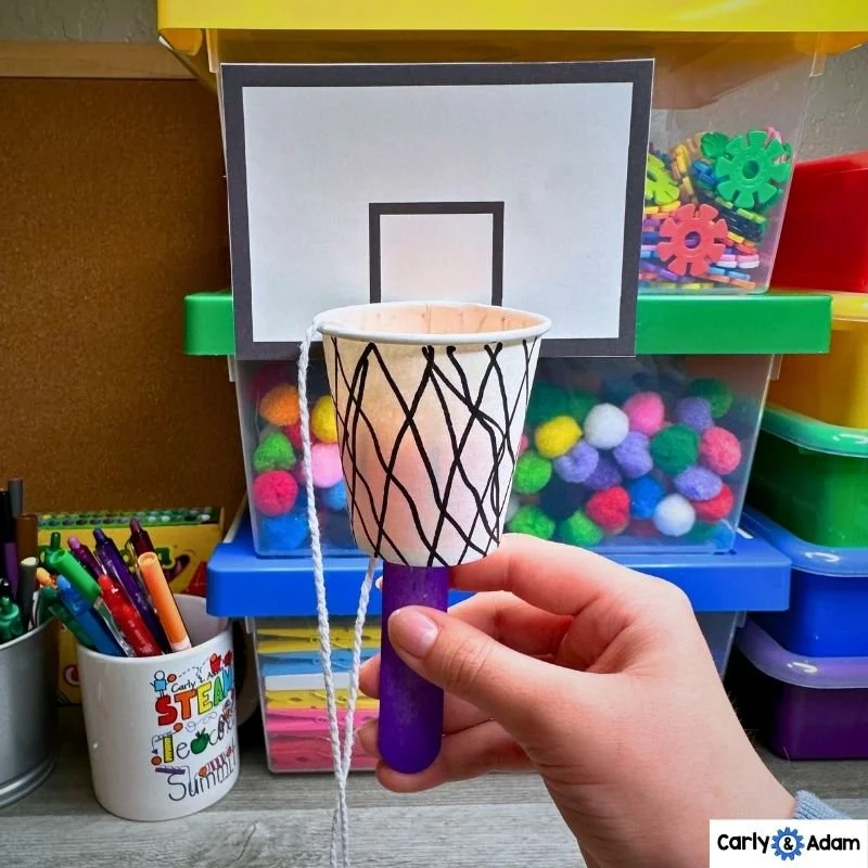 March Madness Basketball Hoop and Ball Game STEM Challenge for Kids ...