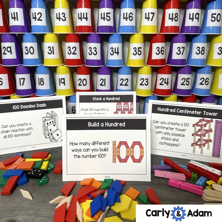 100th Day of School STEM Centers — Carly and Adam