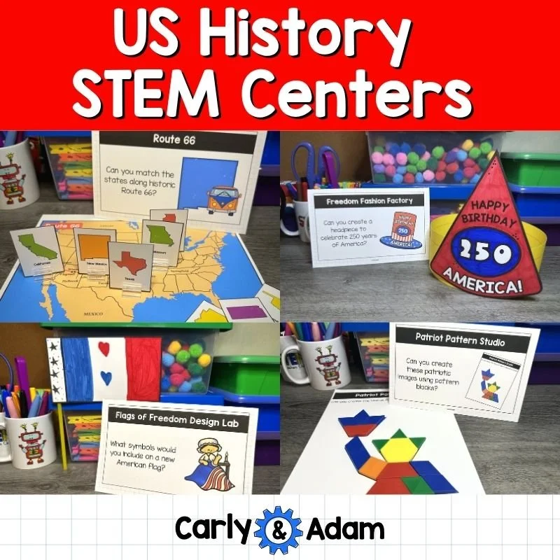 K-5 US History STEM Centers America's 250th Birthday Activities for ...