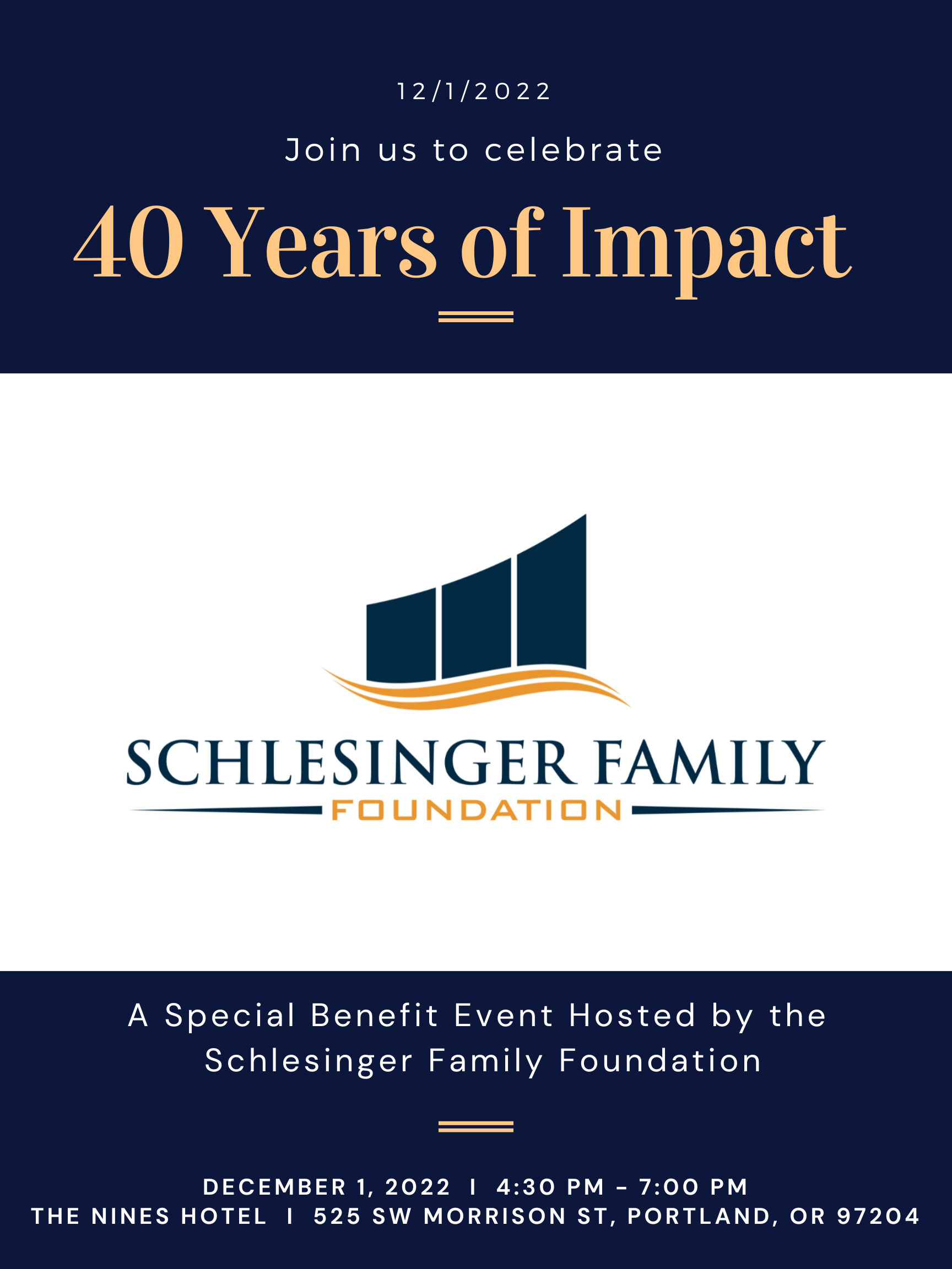 SFF Benefit 2022 — Schlesinger Family Foundation
