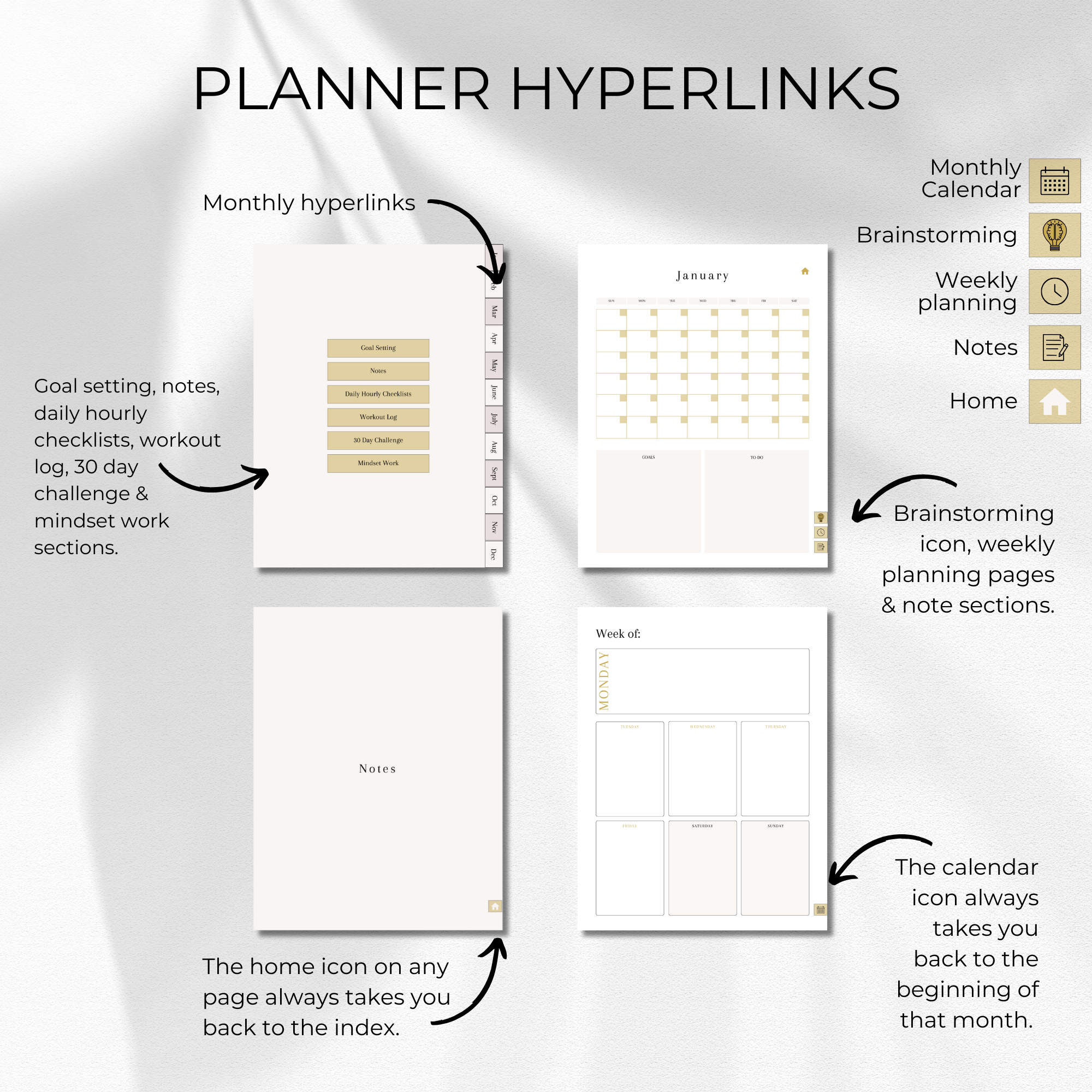 Minimalist Undated Digital Planner, iPad Planner — Debbie Roy