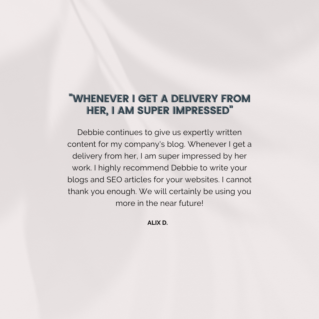 Done-for-you blog content — Debbie Roy