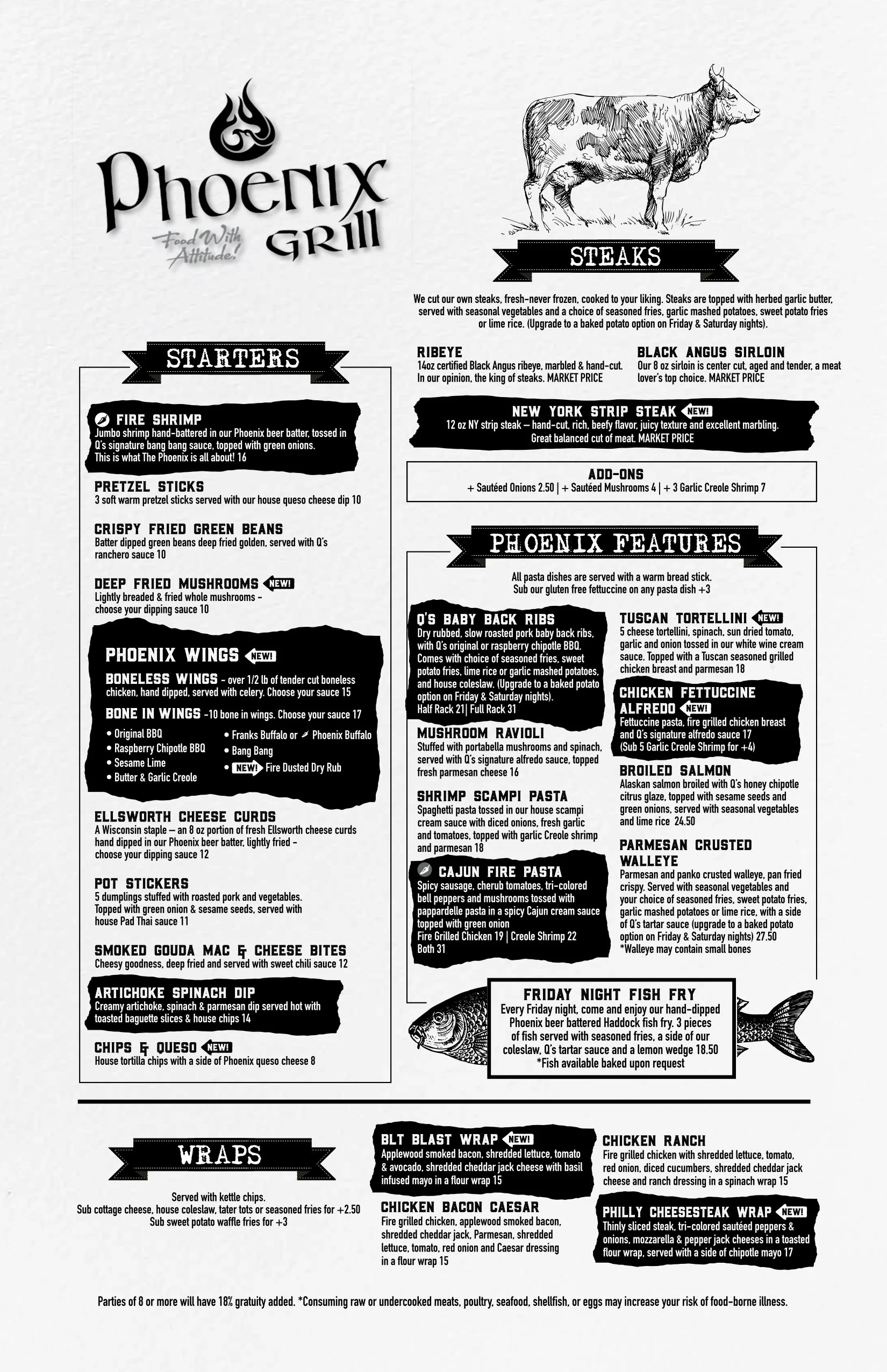 Menu — Phoenix Grill & Event Center