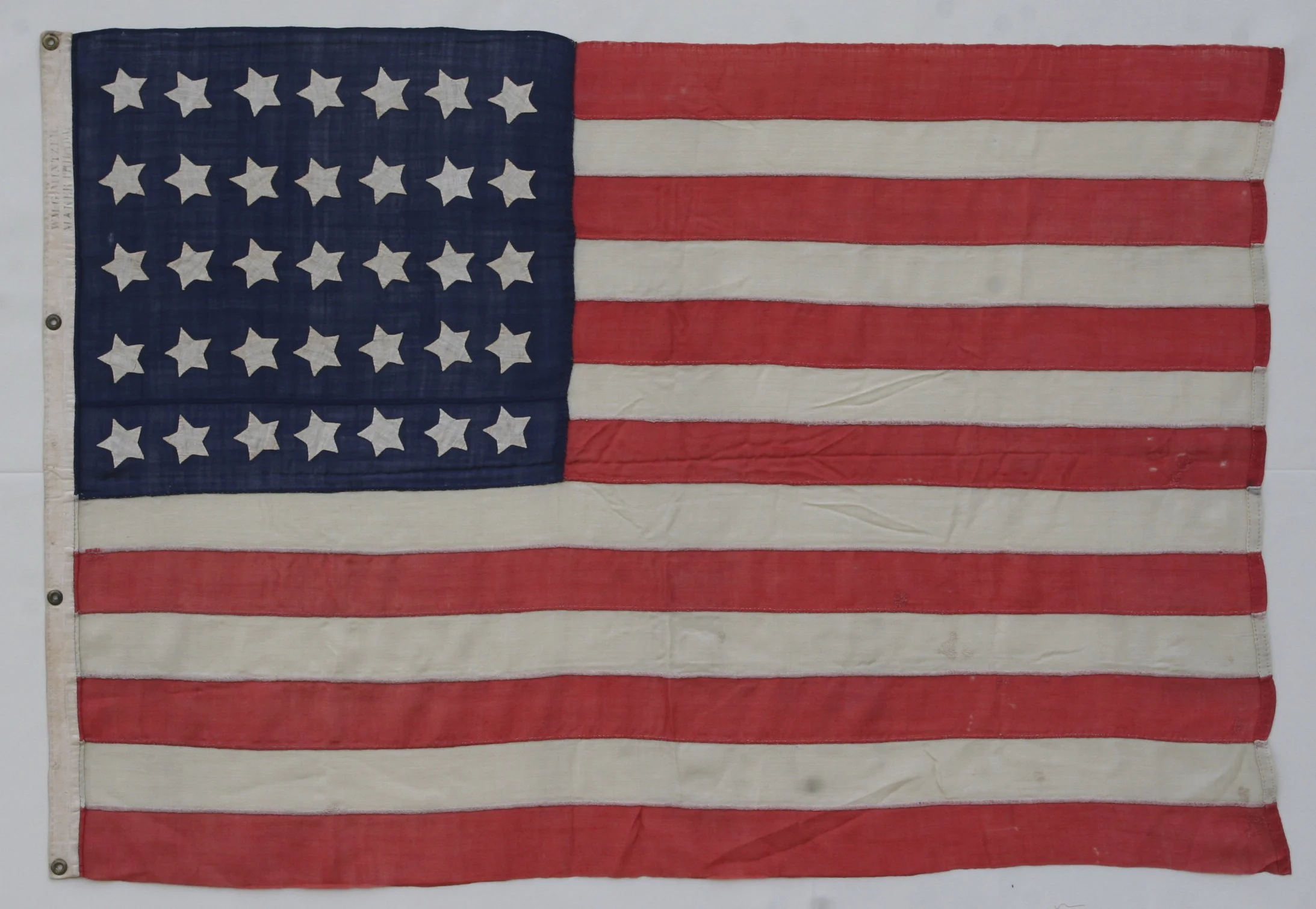 35 Star Flag Made by William Mintzer, Philadelphia — Michael Hall Antiques