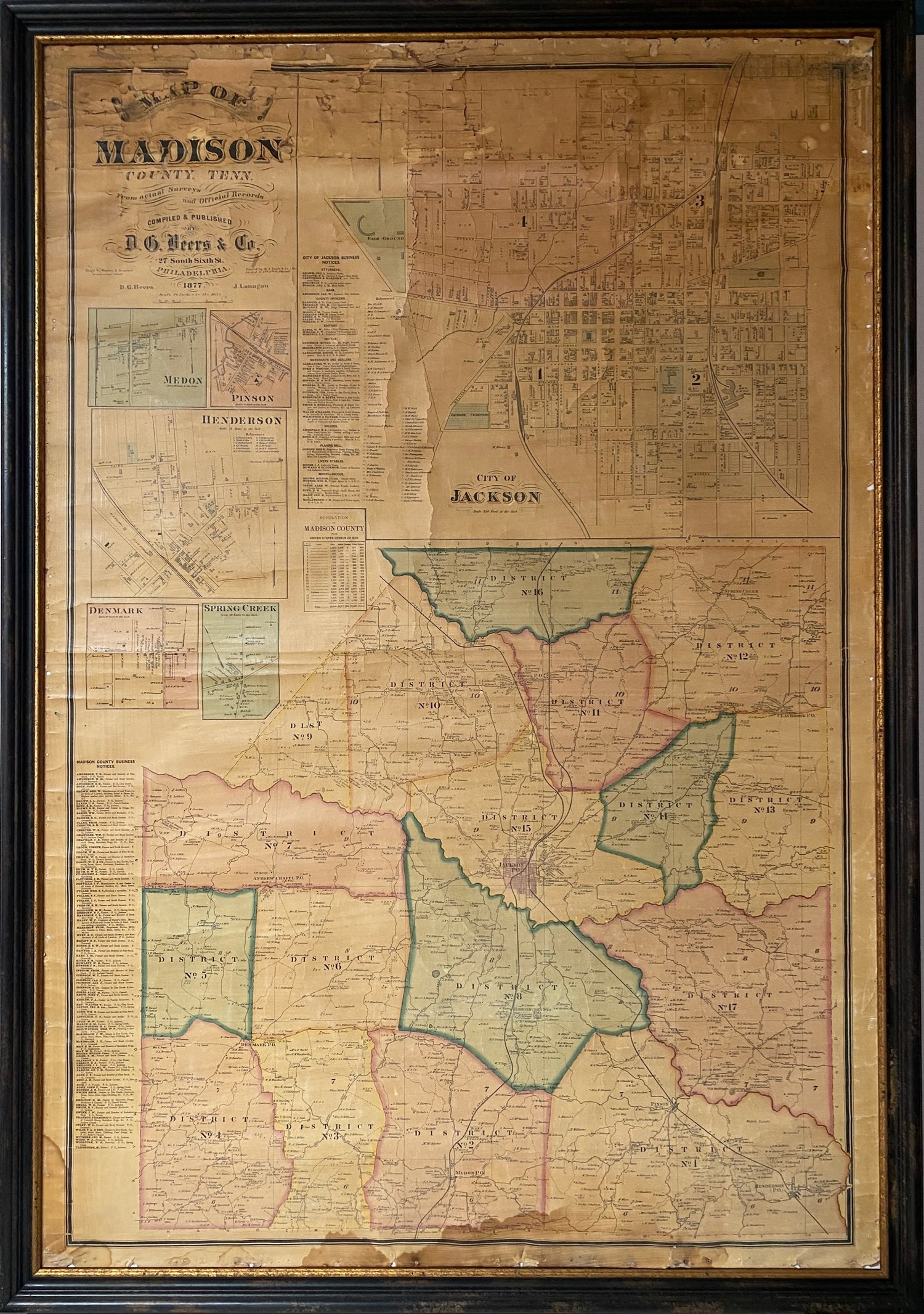 Madison County Tennessee Map 1877 Dg Beers And Co — Michael Hall