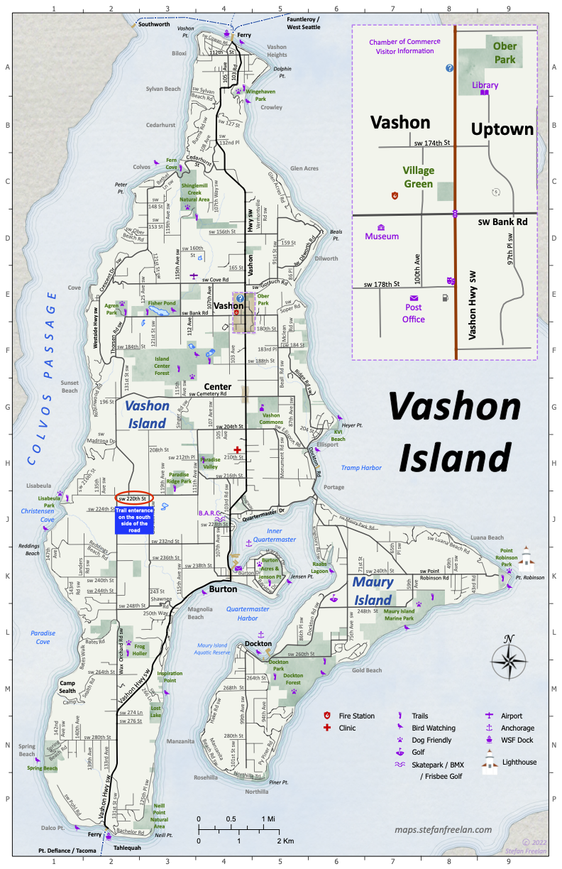 Forest bathing map — Vashon Adventures l Vashon Island Kayak, Paddle ...