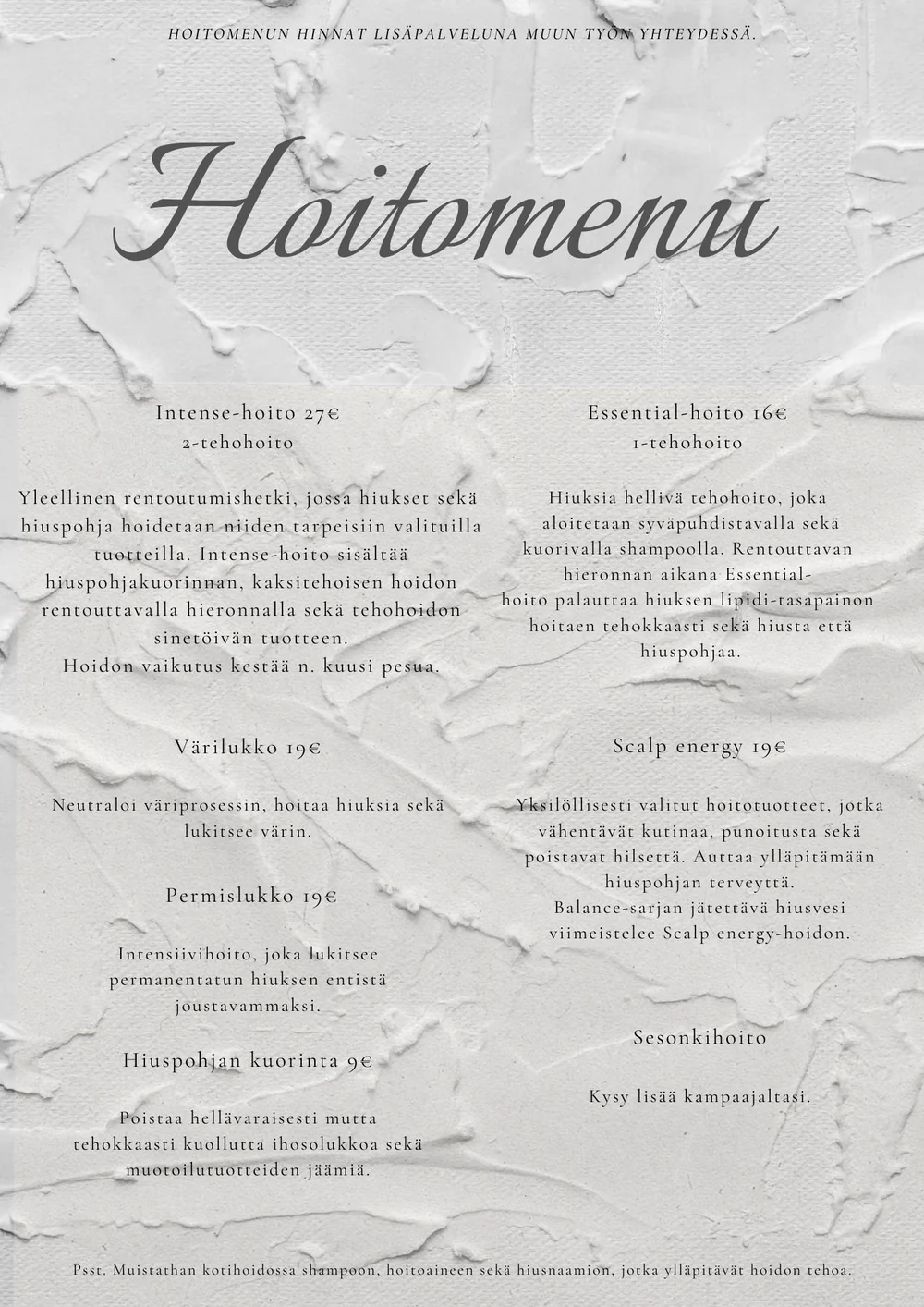 Ajankohtaista — Place Diva - Parturi-kampaamo - Oulu