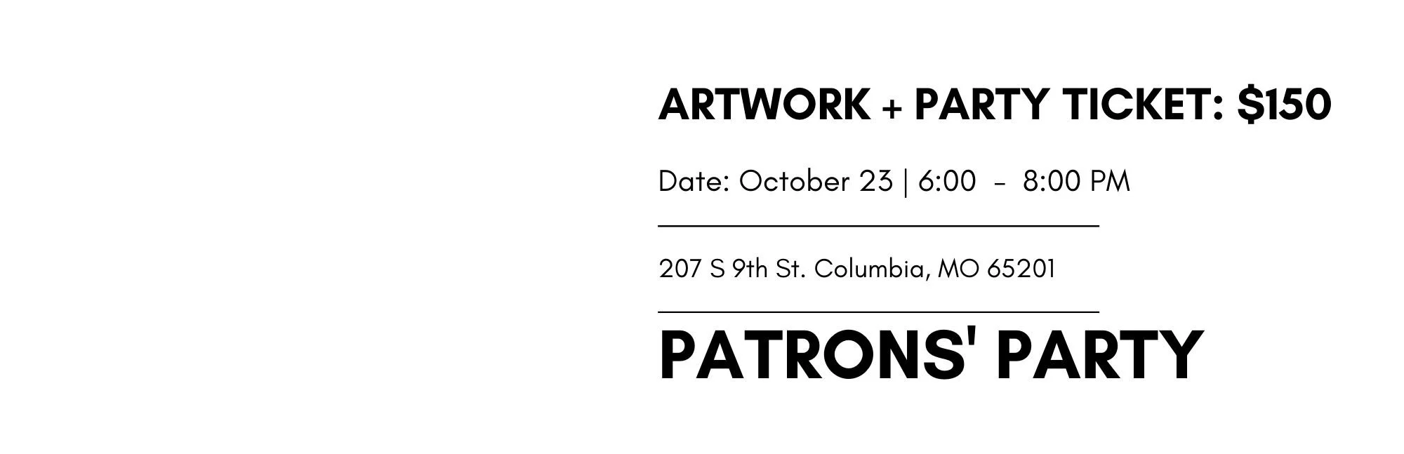Patrons' Party Art Ticket - $150 — Columbia Art League