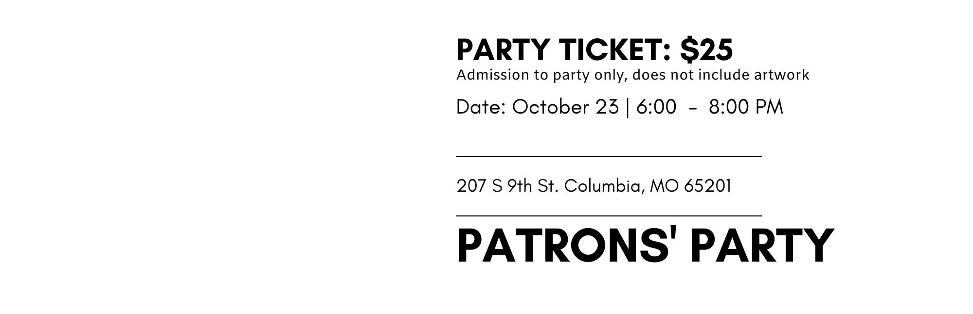 Patrons' Party Art Ticket — Columbia Art League