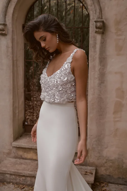 Sleek Crepe Bridal Skirt — Anna Campbell