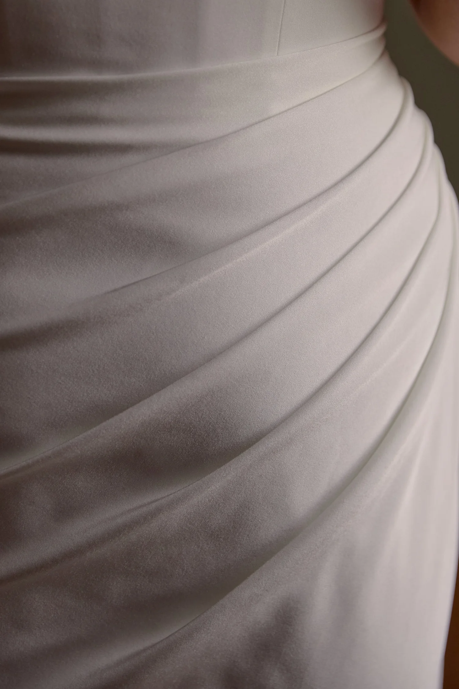 Cassandra Wedding Gown – Sculpted Bridal Dress with Pearl Trim & Draped ...