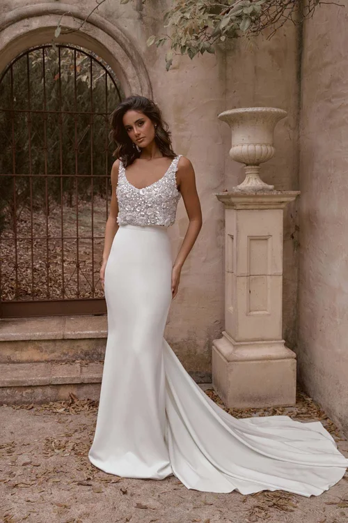 Sleek Crepe Bridal Skirt — Anna Campbell