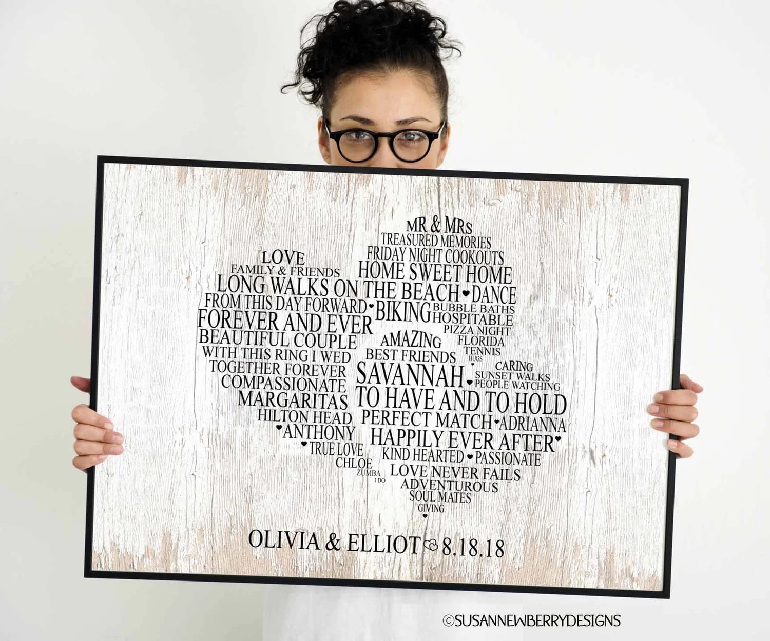 Custom Birthday or Anniversary Square Word Cloud — Susan Newberry ...