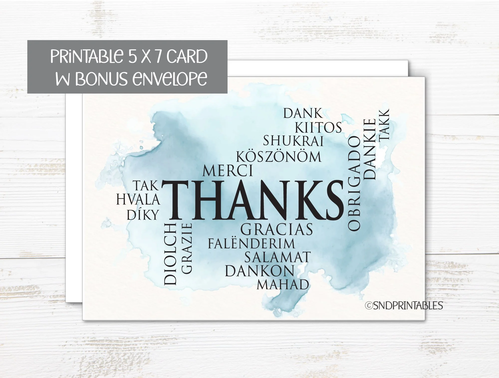 Printable Thank You Card in Different Languages — SUSAN NEWBERRY DESIGNS