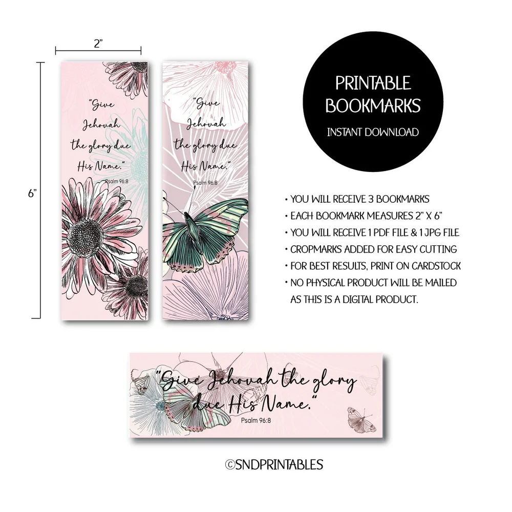 2025 JW Text Bookmarks II Printables — Susan Newberry Designs | Custom ...