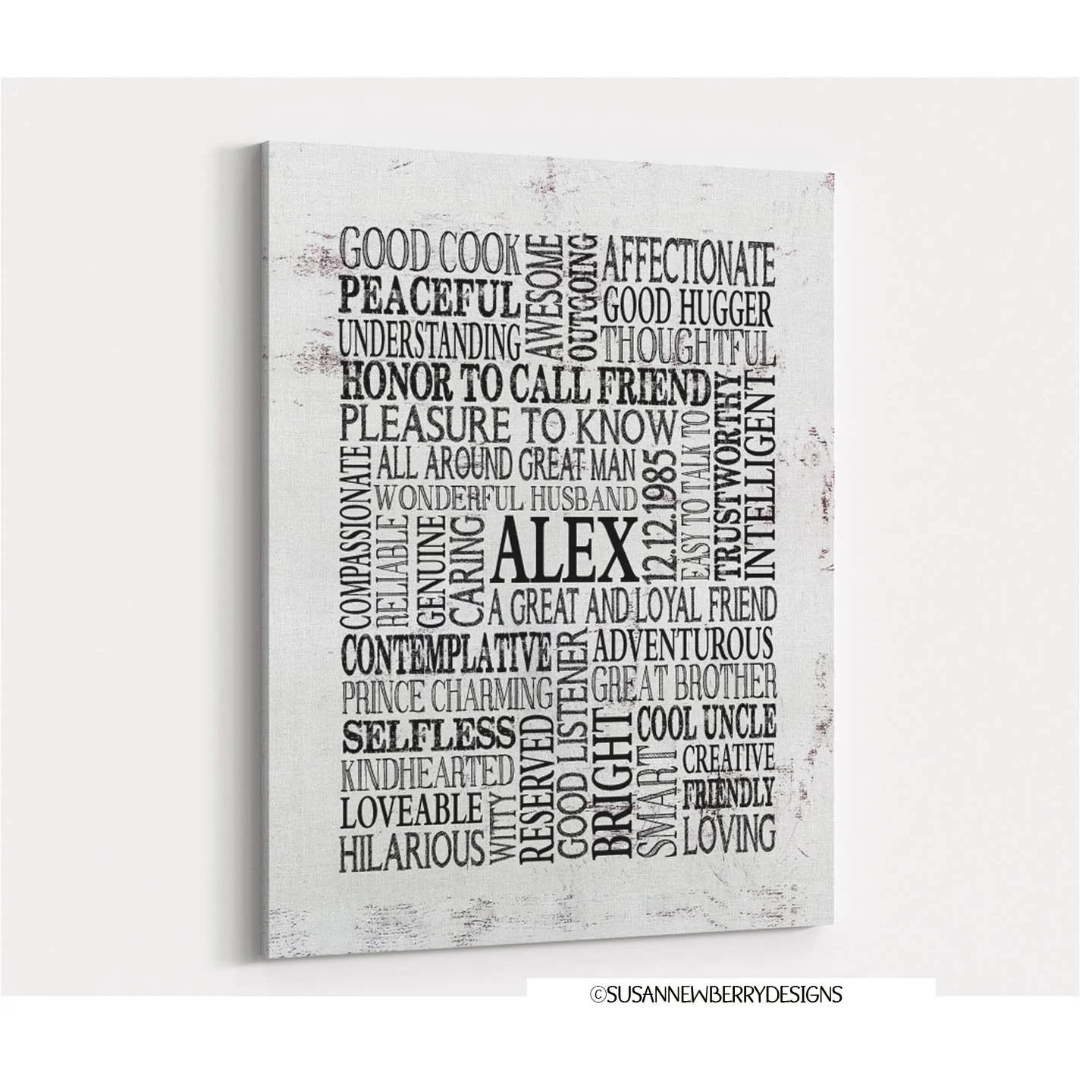 Fun Square Shape Word Cloud Wall Art for Teens — Susan Newberry Designs ...