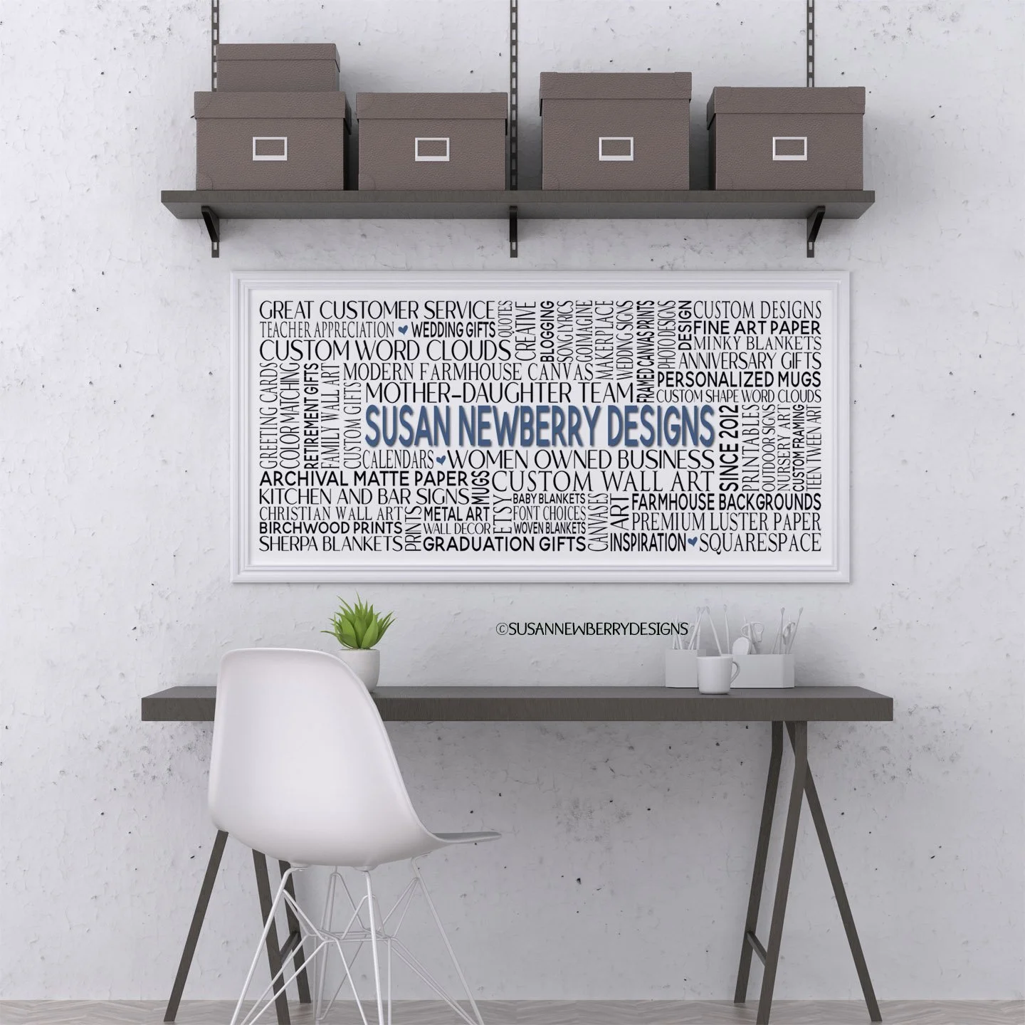 Fun Square Shape Word Cloud Wall Art for Teens — Susan Newberry Designs ...