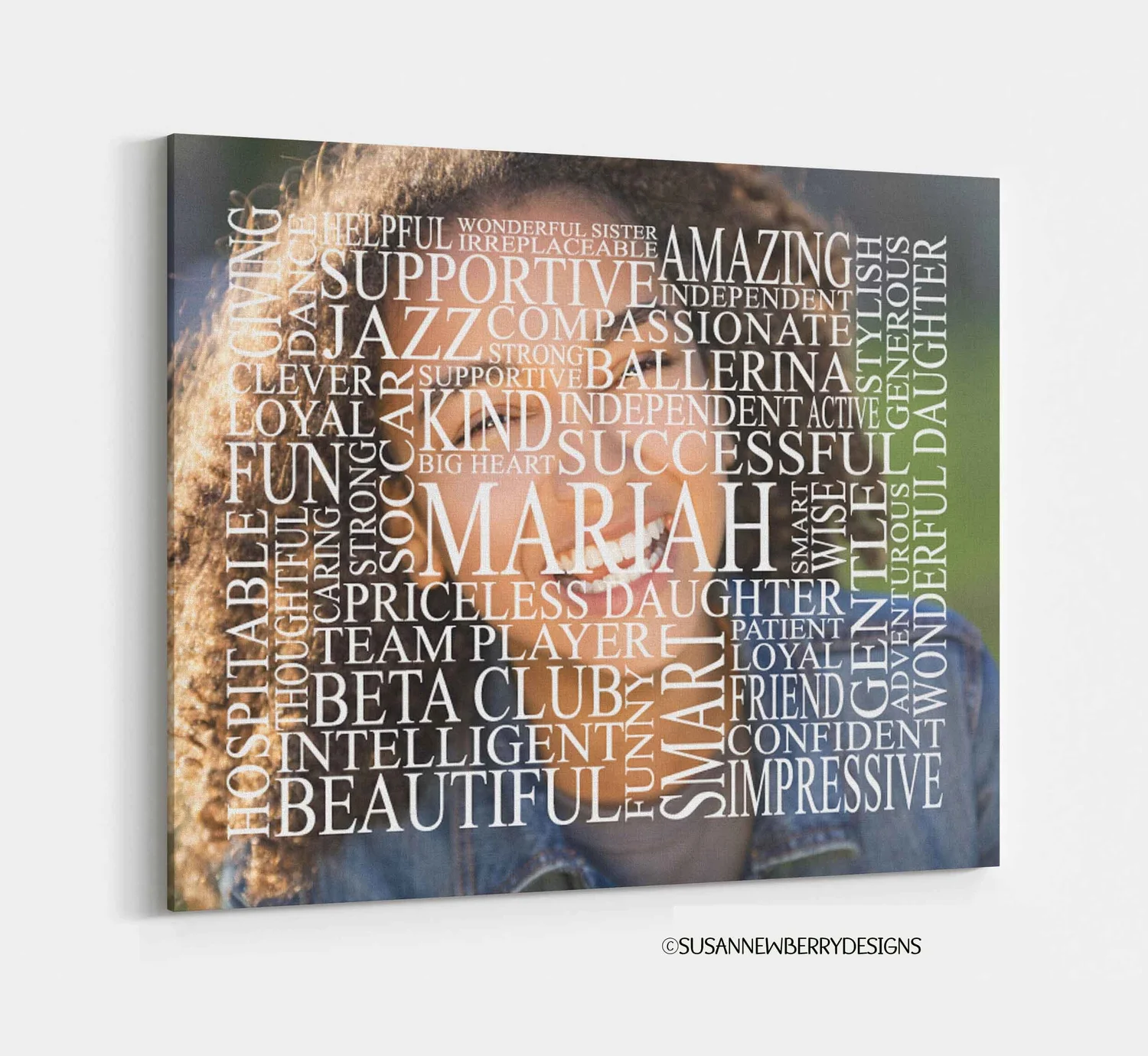 Fun Square Shape Word Cloud Wall Art for Teens — Susan Newberry Designs ...