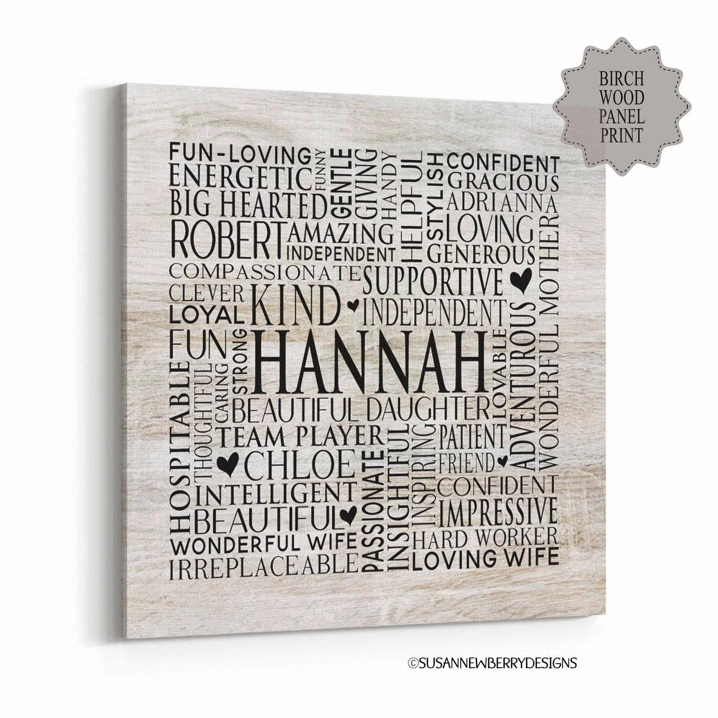 Custom Birchwood Word Cloud — Susan Newberry Designs | Custom wall art ...
