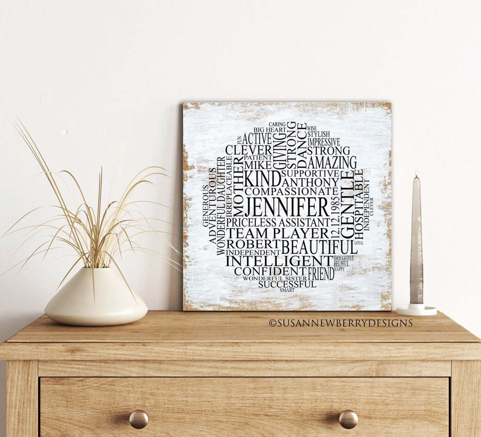 Custom Birchwood Word Cloud — Susan Newberry Designs | Custom wall art ...