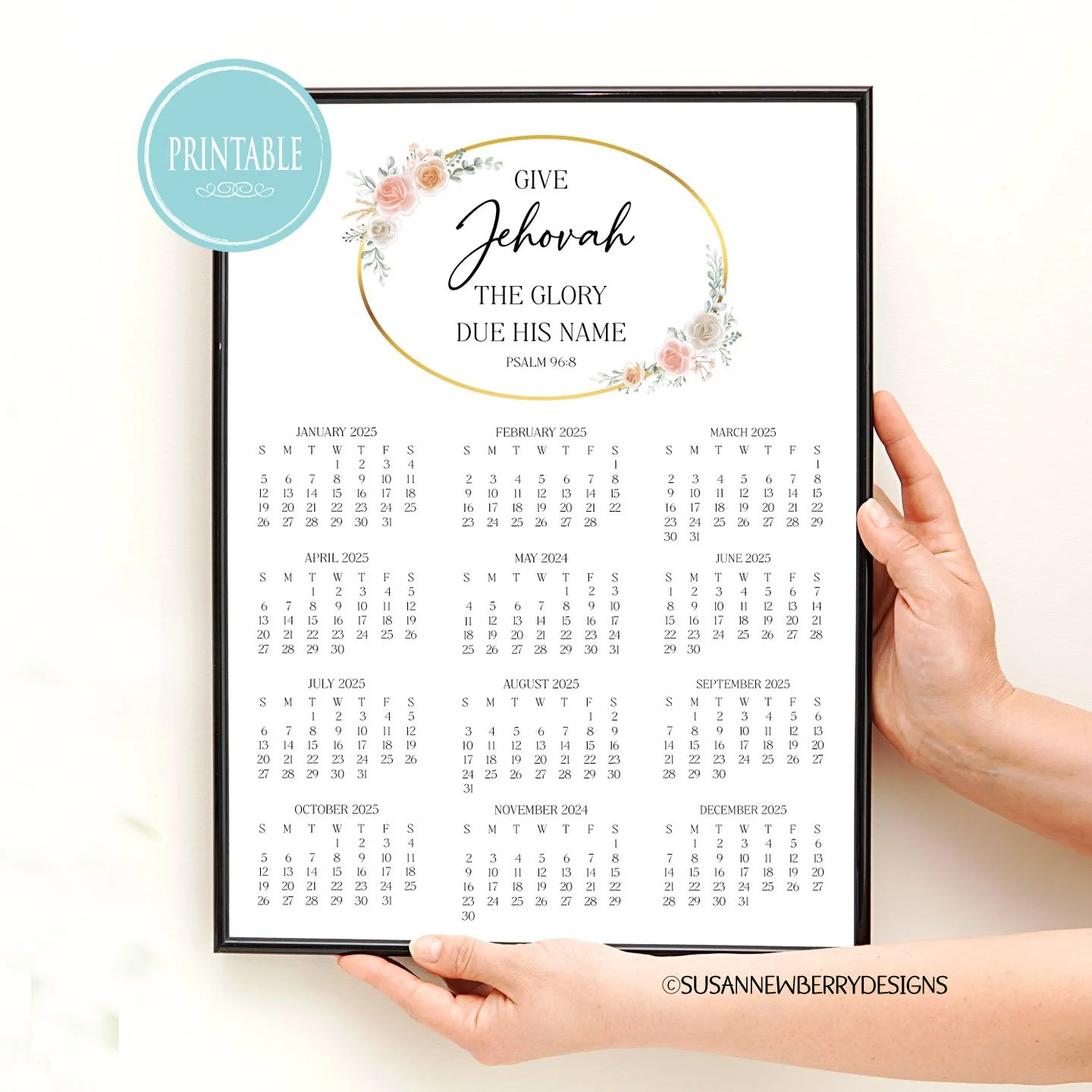 2025 JW Year Text with Eucalyptus Calendar Printable — Susan Newberry ...