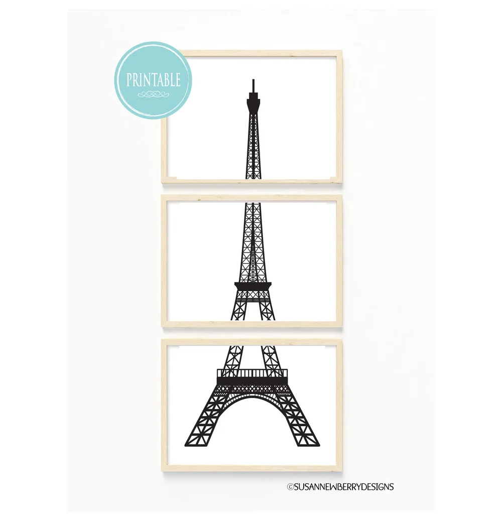 Eiffel tower typography art printable file — Susan Newberry Designs ...