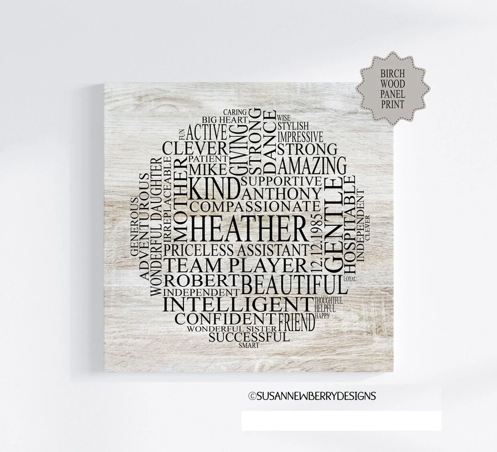 Word Cloud Wall Art for Special Anniversaries — Susan Newberry Designs ...