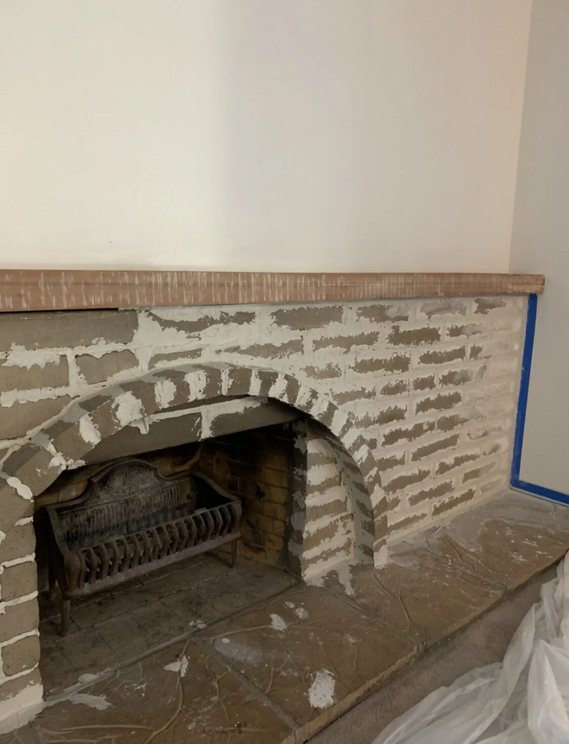 $100 DIY Brick Fireplace makeover using Mortar — REBECCA & GENEVIEVE