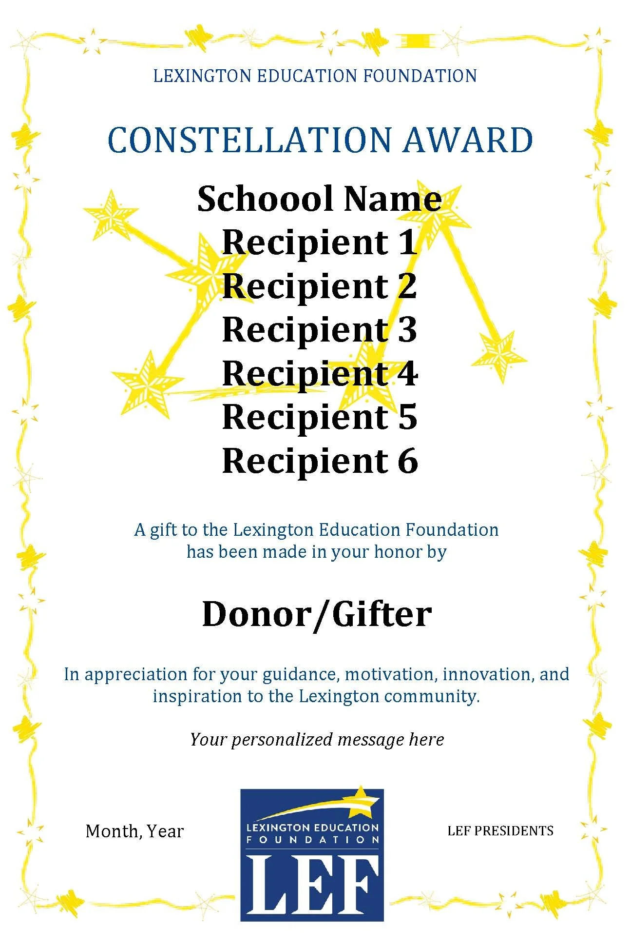 STAR Awards — Lexington Education Foundation