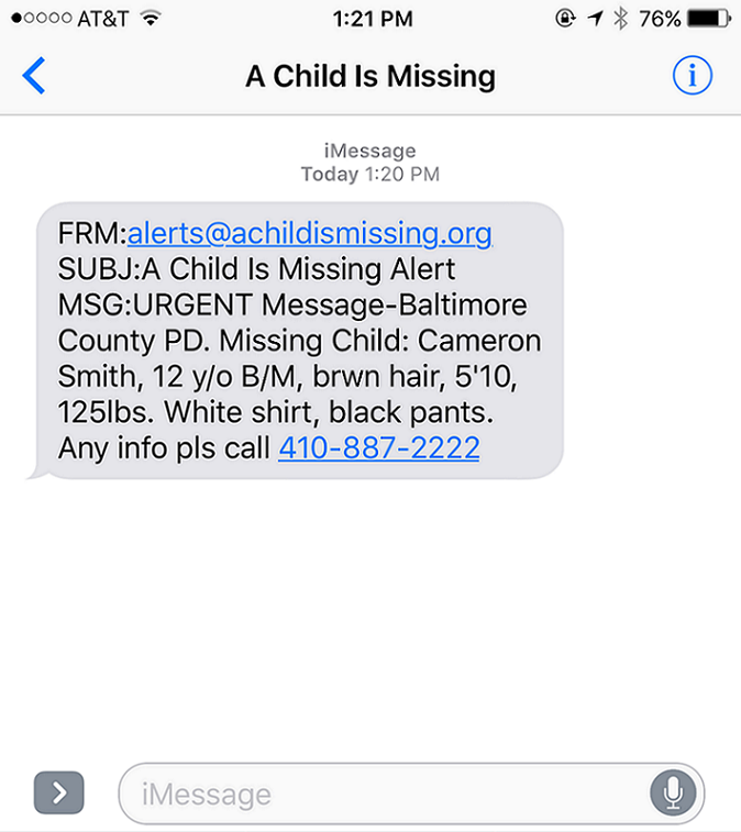 Law Enforcement — A Child Is Missing Inc