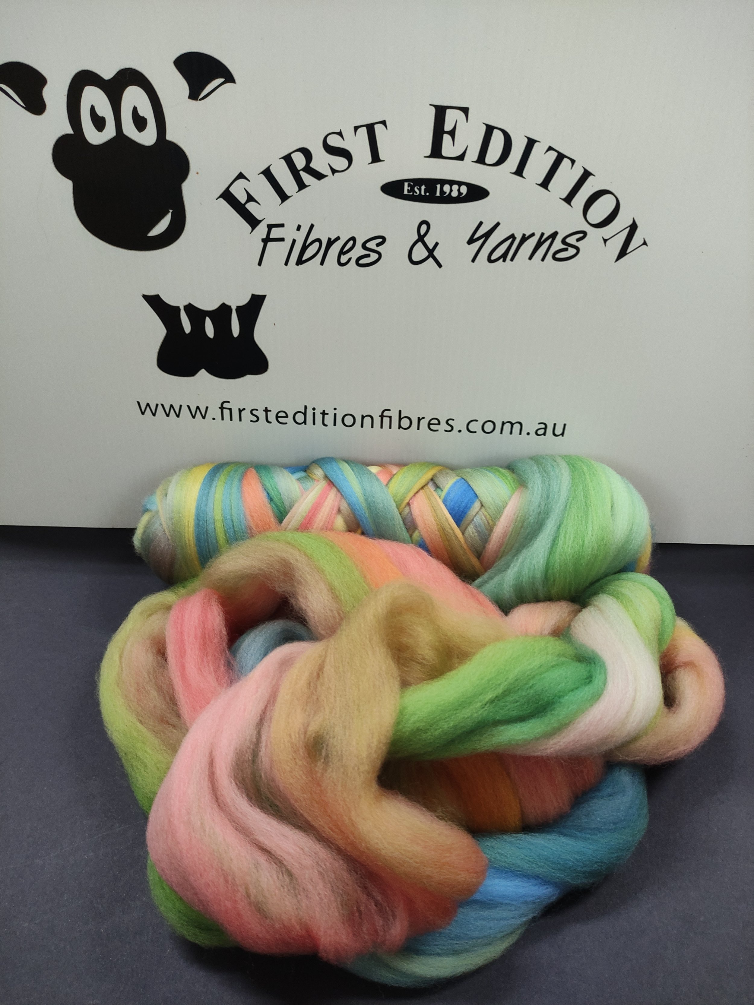 Random Dyed Merino Top — First Edition Fibres and Yarns