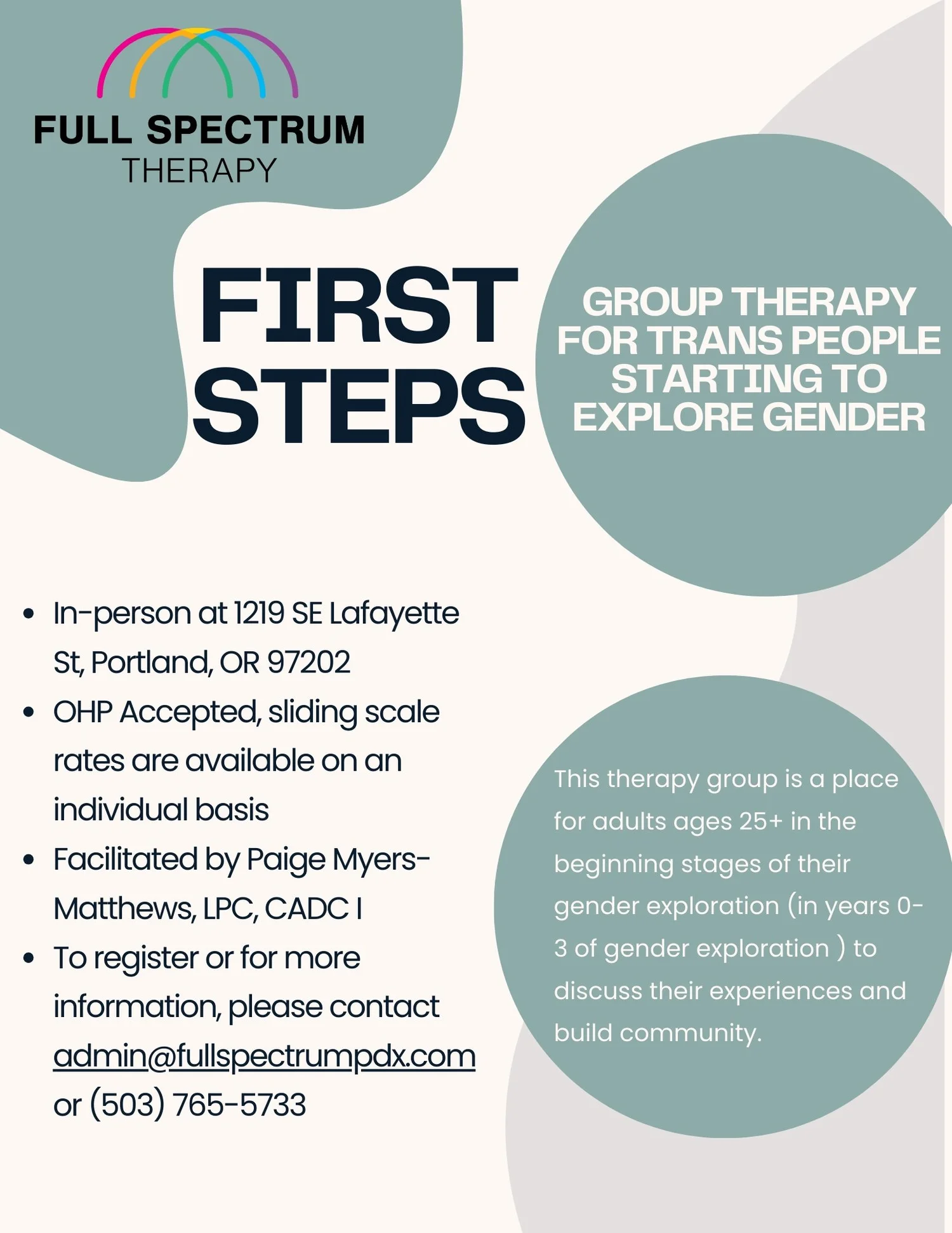 first steps — Full Spectrum Therapy