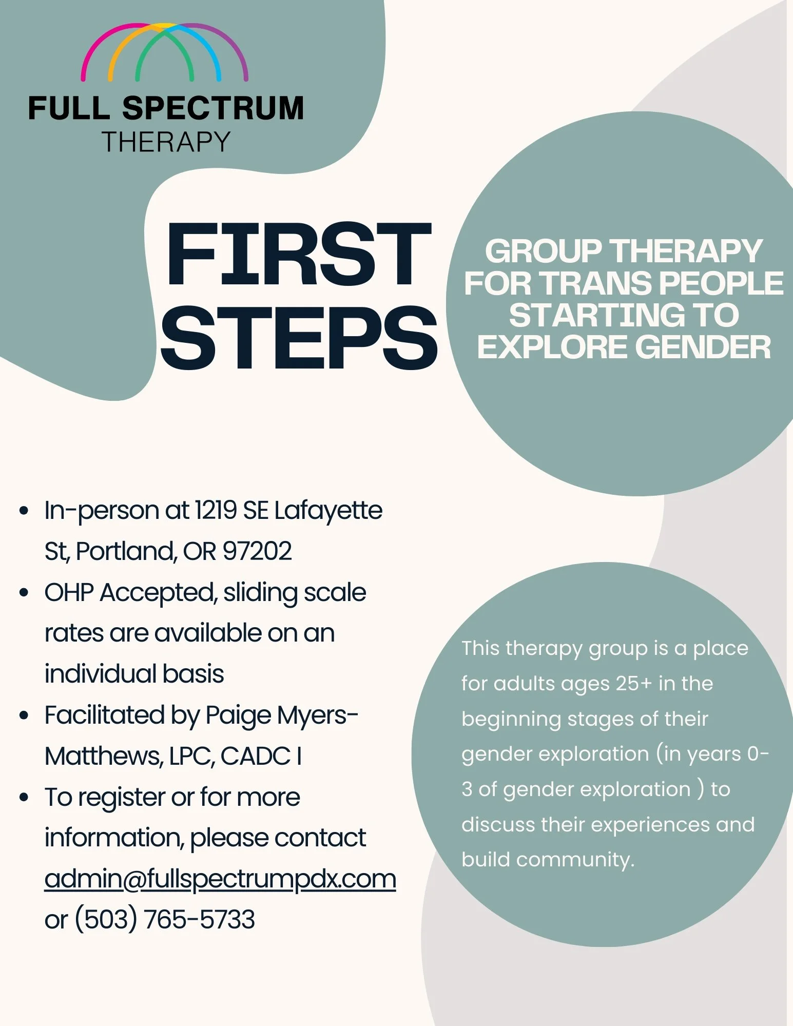 first steps — Full Spectrum Therapy