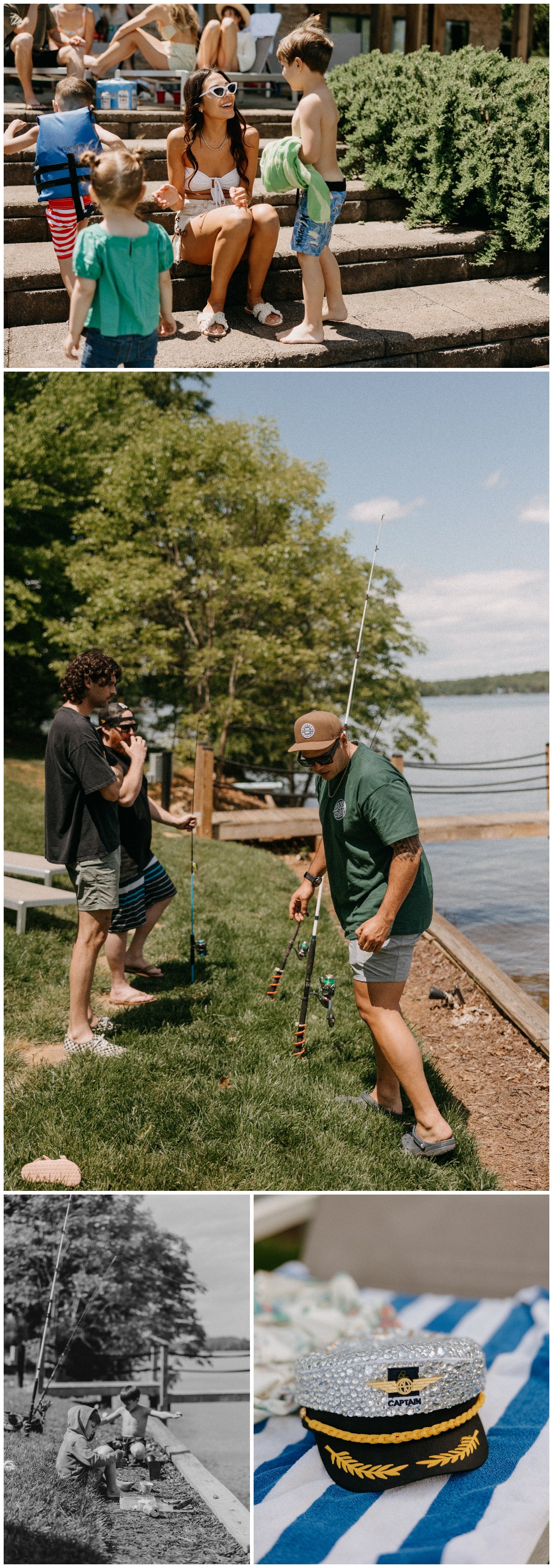 Makana & Evan | Elegant Lakeside Black & White Wedding at Lake Norman ...