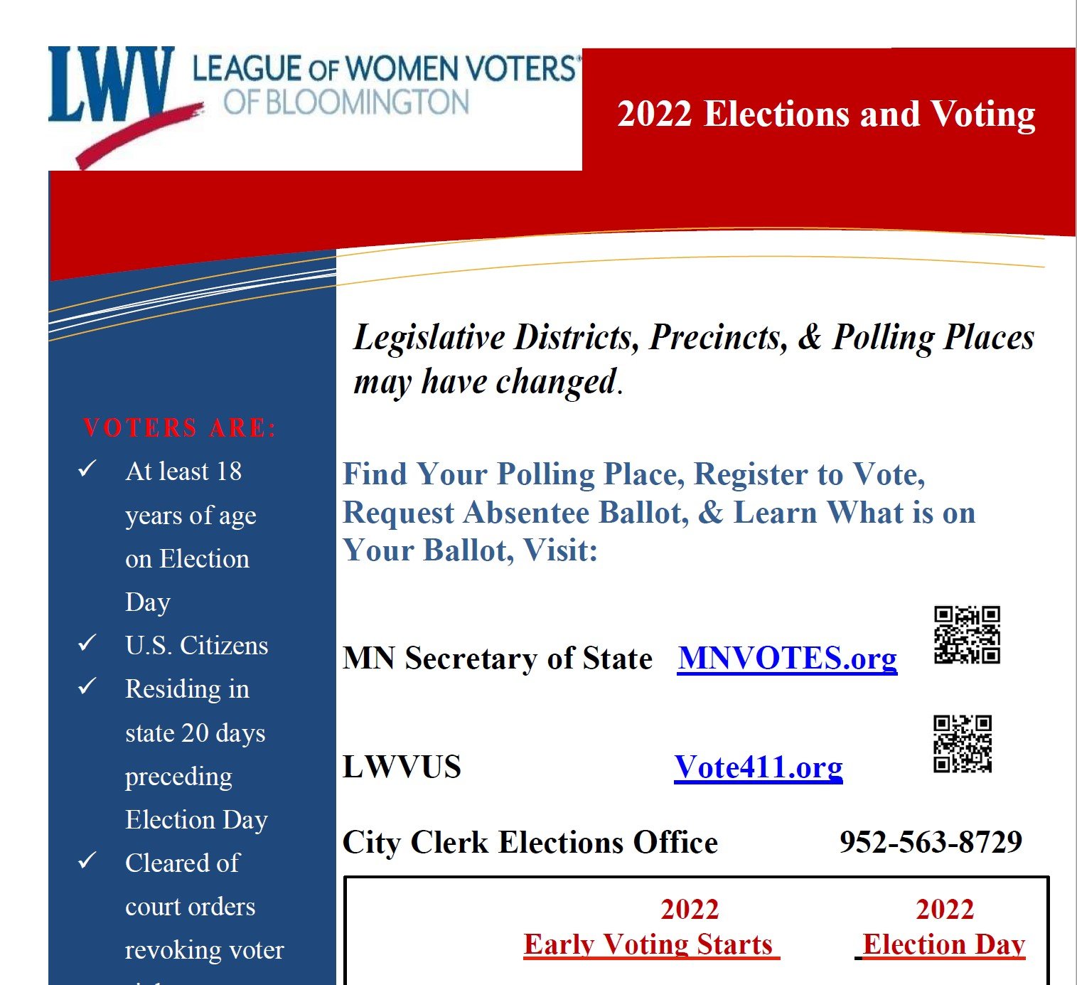 VOTER GUIDES/RESOURCES — BLOOMINGTON LEAGUE OF WOMEN VOTERS
