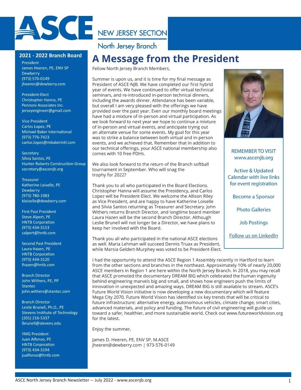 Newsletters — ASCE North Jersey Branch