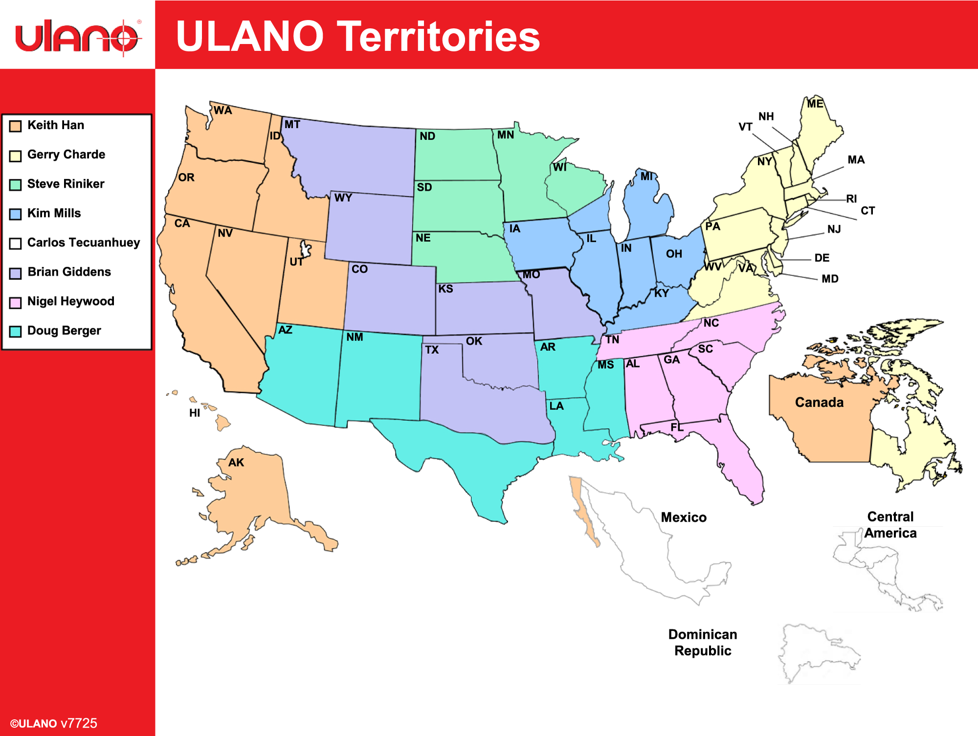 Distributor Map - North America — Ulano