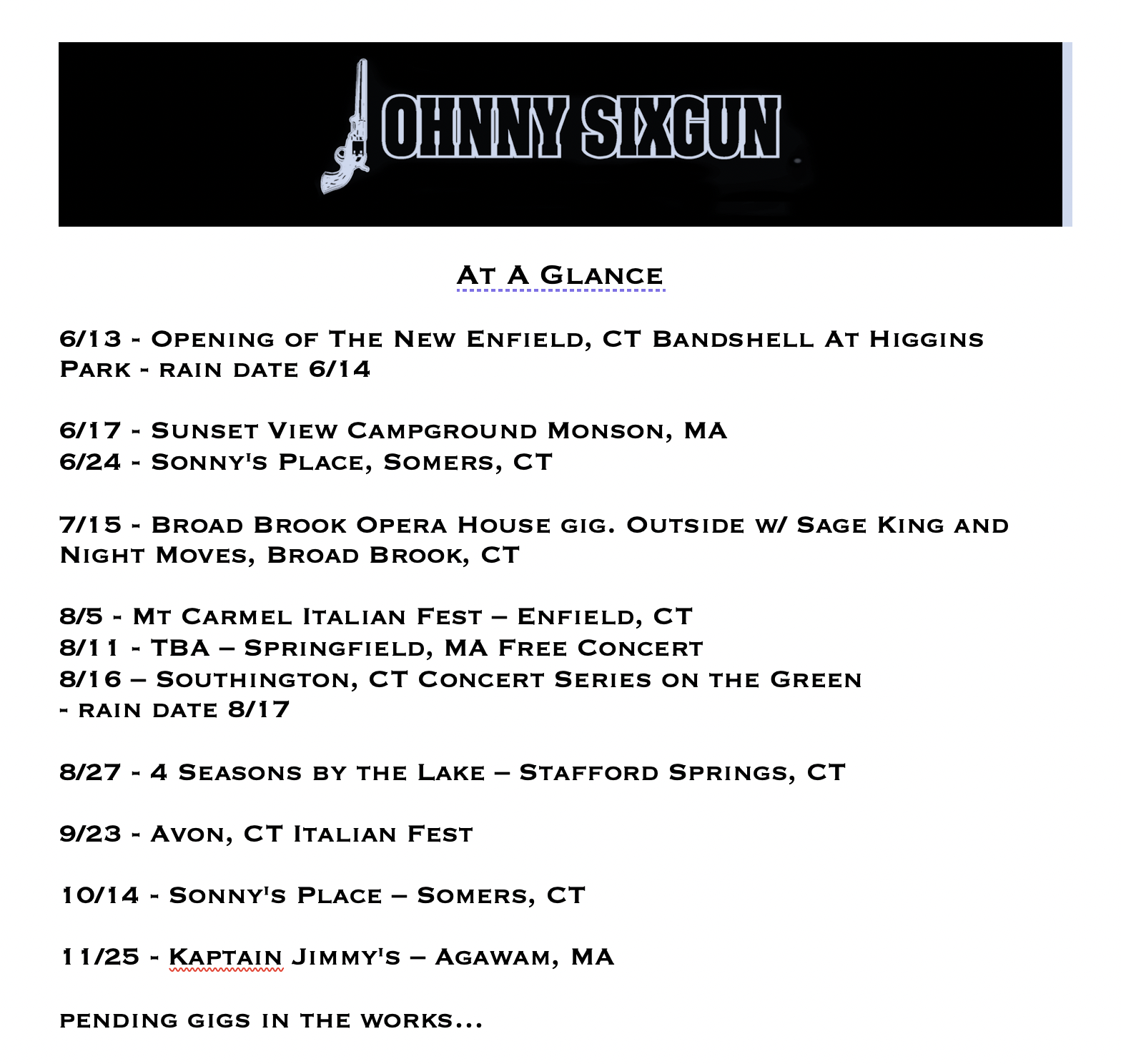 Photo Gallery — Johnny Six Gun Band