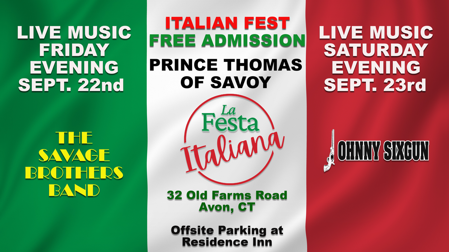 2023 La Festa Italian - Avon, CT — Johnny Six Gun Band