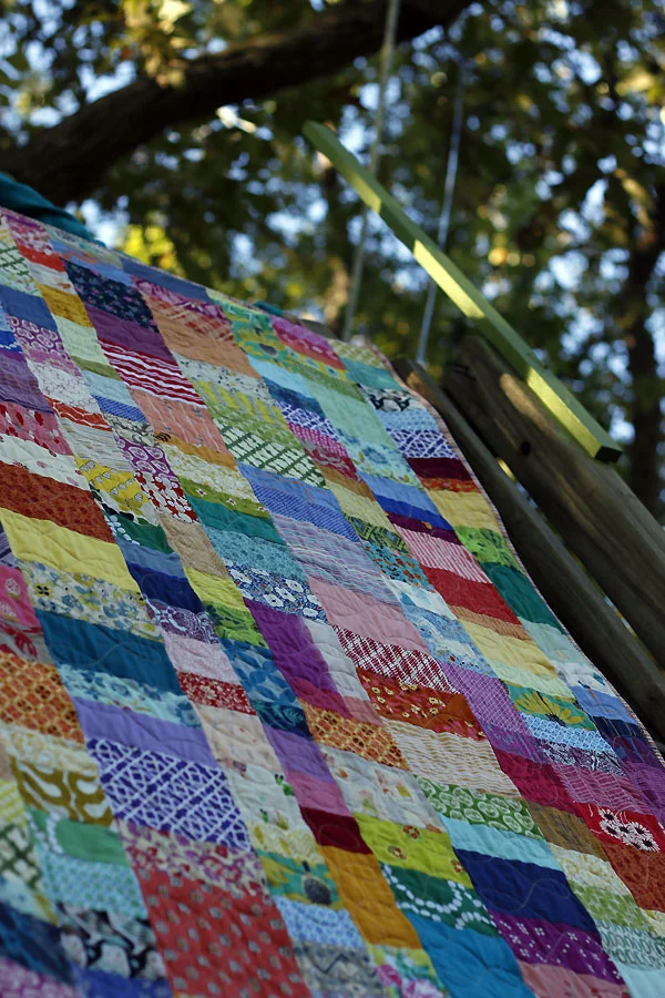 Rainbow Falls patchwork quilt — Stitched in Color