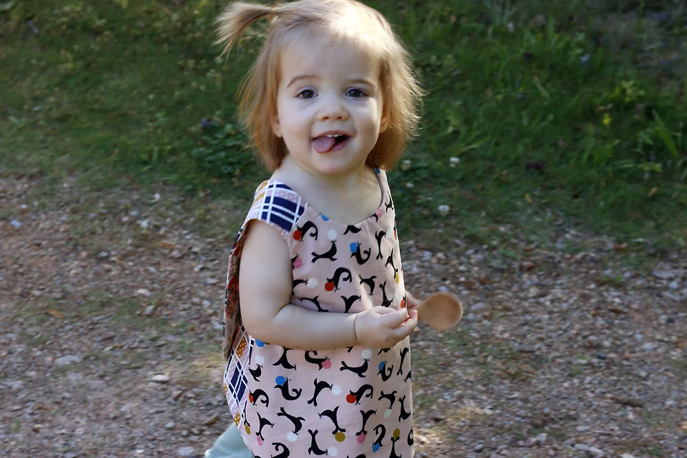 Reversible Toddler Pinafore — Stitched in Color