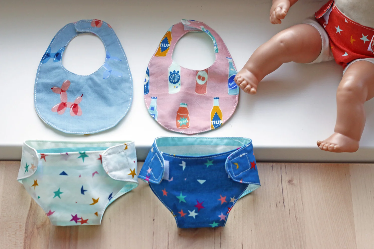 Doll Diapers + Bibs — Stitched in Color