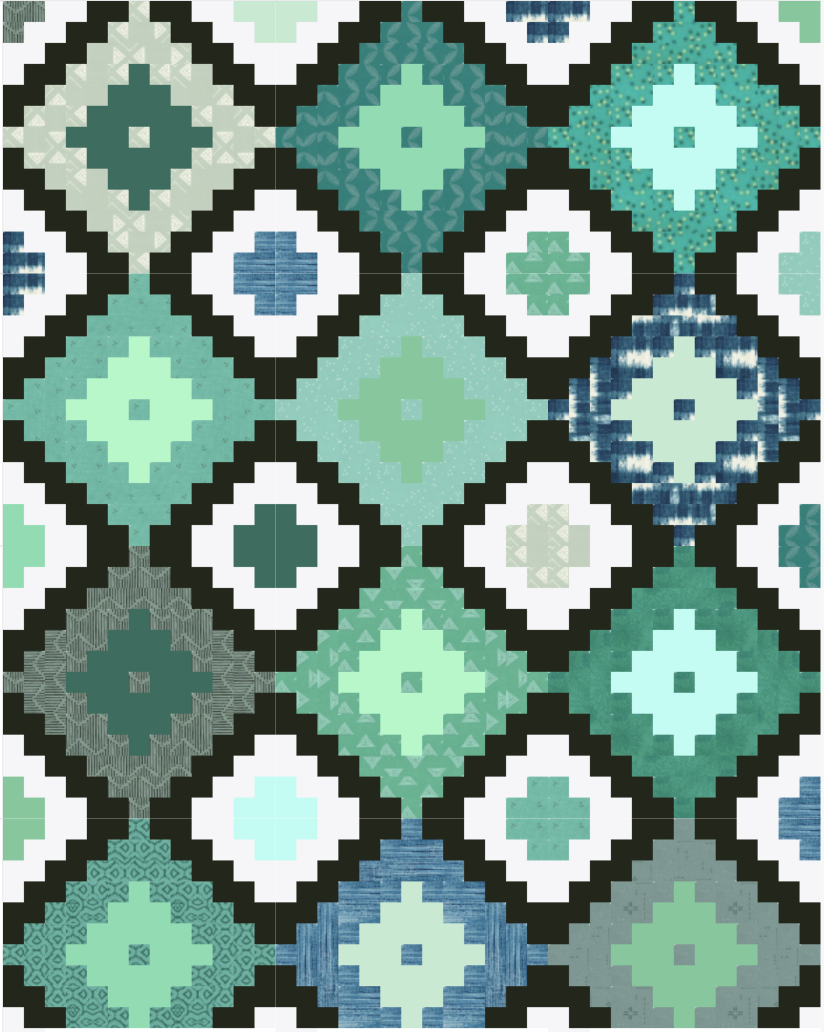 the High Contrast Ikat quilt — Stitched in Color