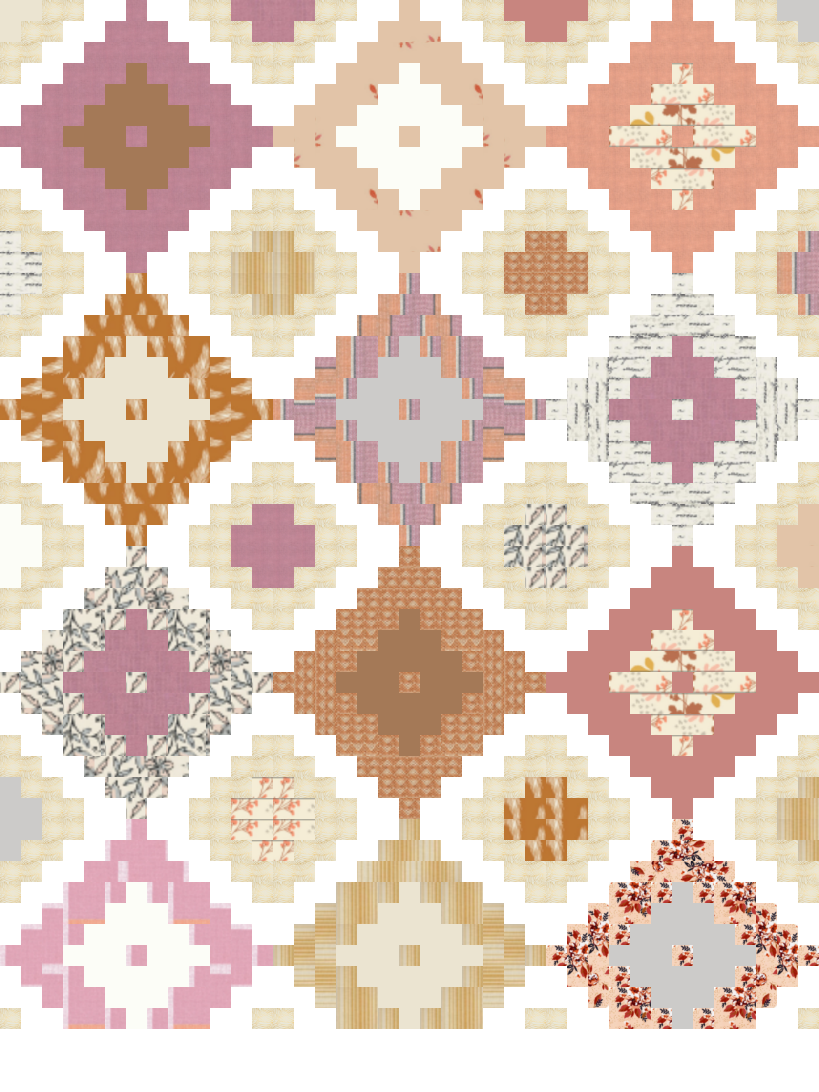 the Medium Contrast Ikat quilt — Stitched in Color