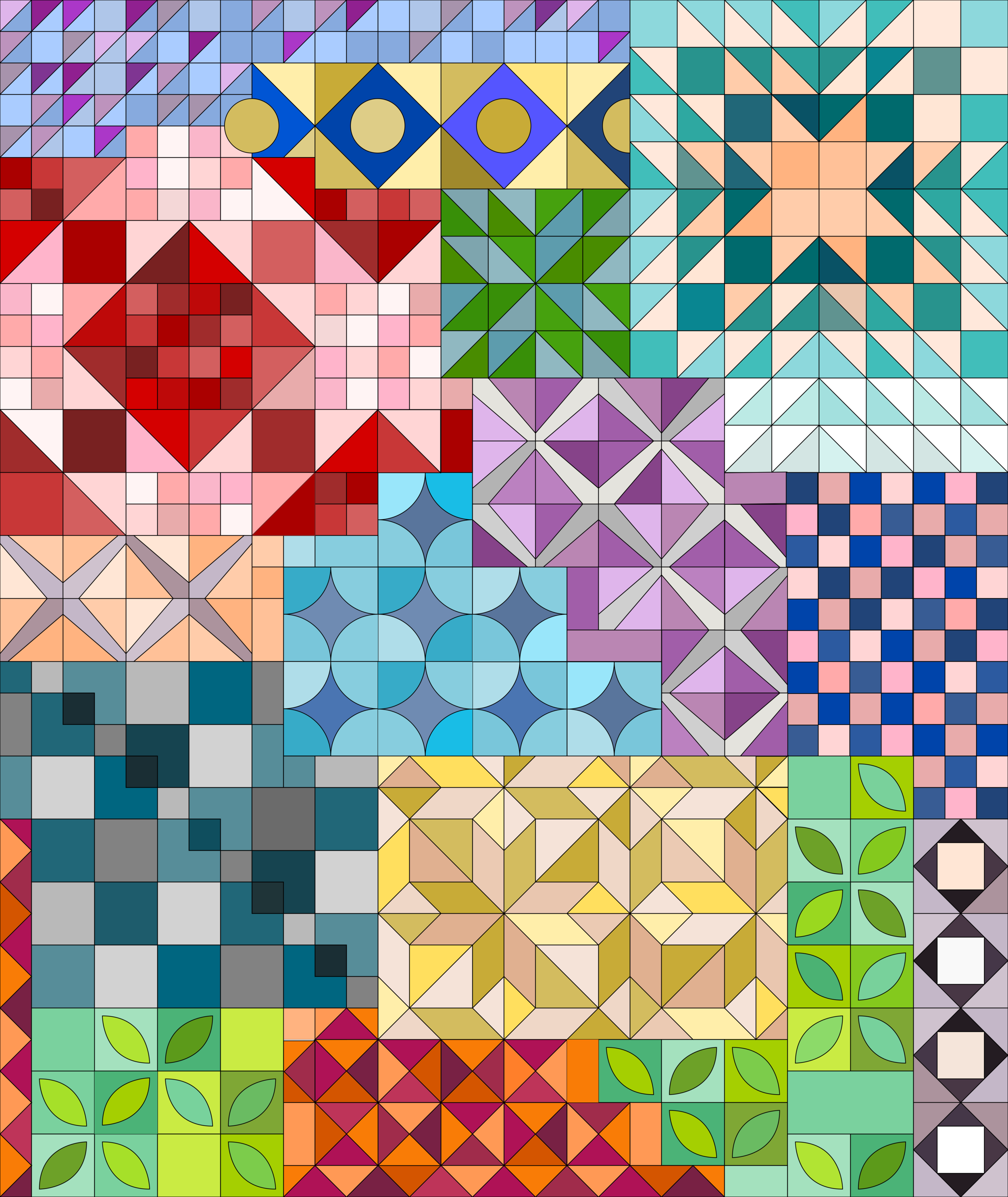 Hourglass, a tipsy triangle ensemble — Stitched in Color
